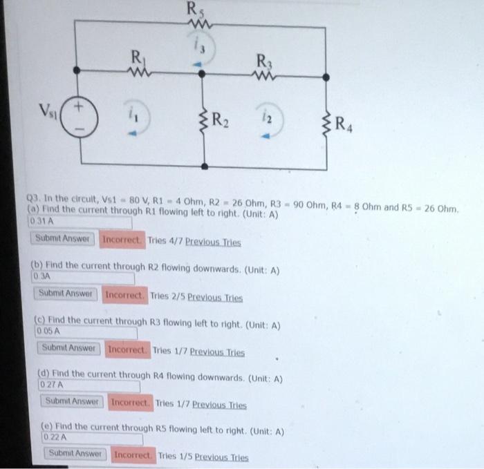Solved R; R R3 R2 12 R Q3. In the circuit, Vs1 - 80 V, R1 - | Chegg.com
