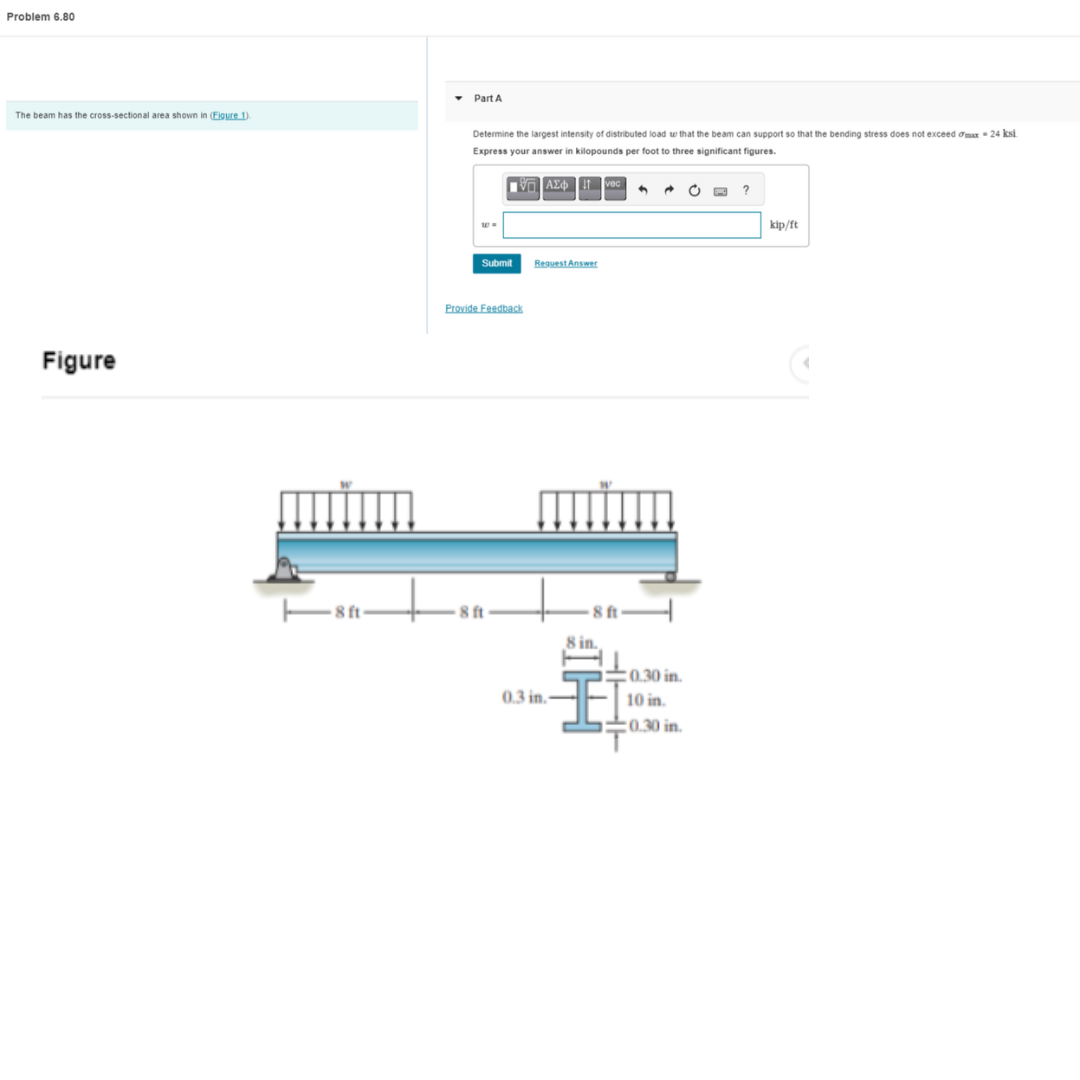 Solved Determine the largest intensity of distributed load w | Chegg.com