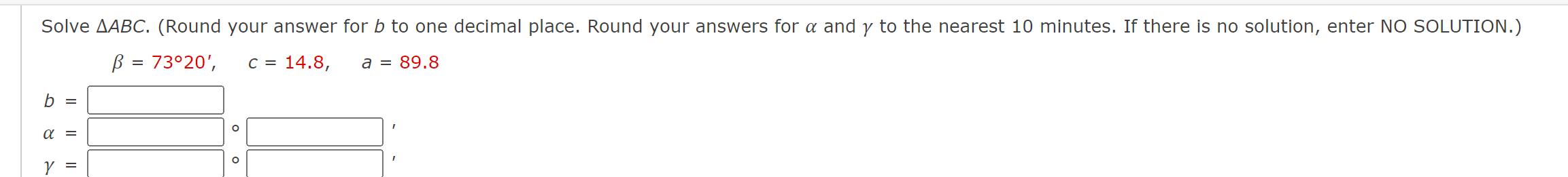 Solved Solve ????ABC. (Round your answer for b ﻿to one | Chegg.com