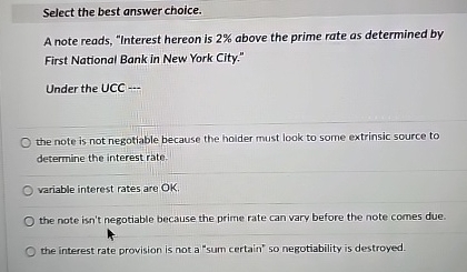 Solved Select the best answer choice.A note reads, "Interest | Chegg.com
