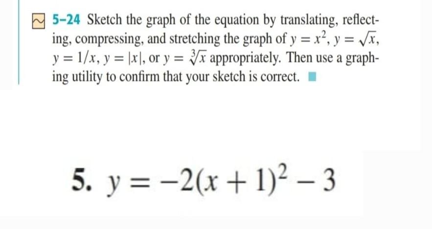 Solved 5-24 Sketch the graph of the equation by translating, | Chegg.com