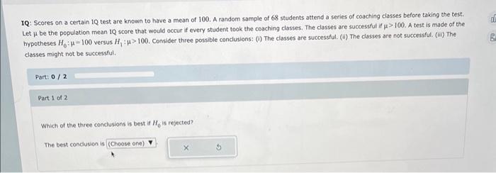 Solved IQ: Scores on a certain 1Q test are known to have a | Chegg.com