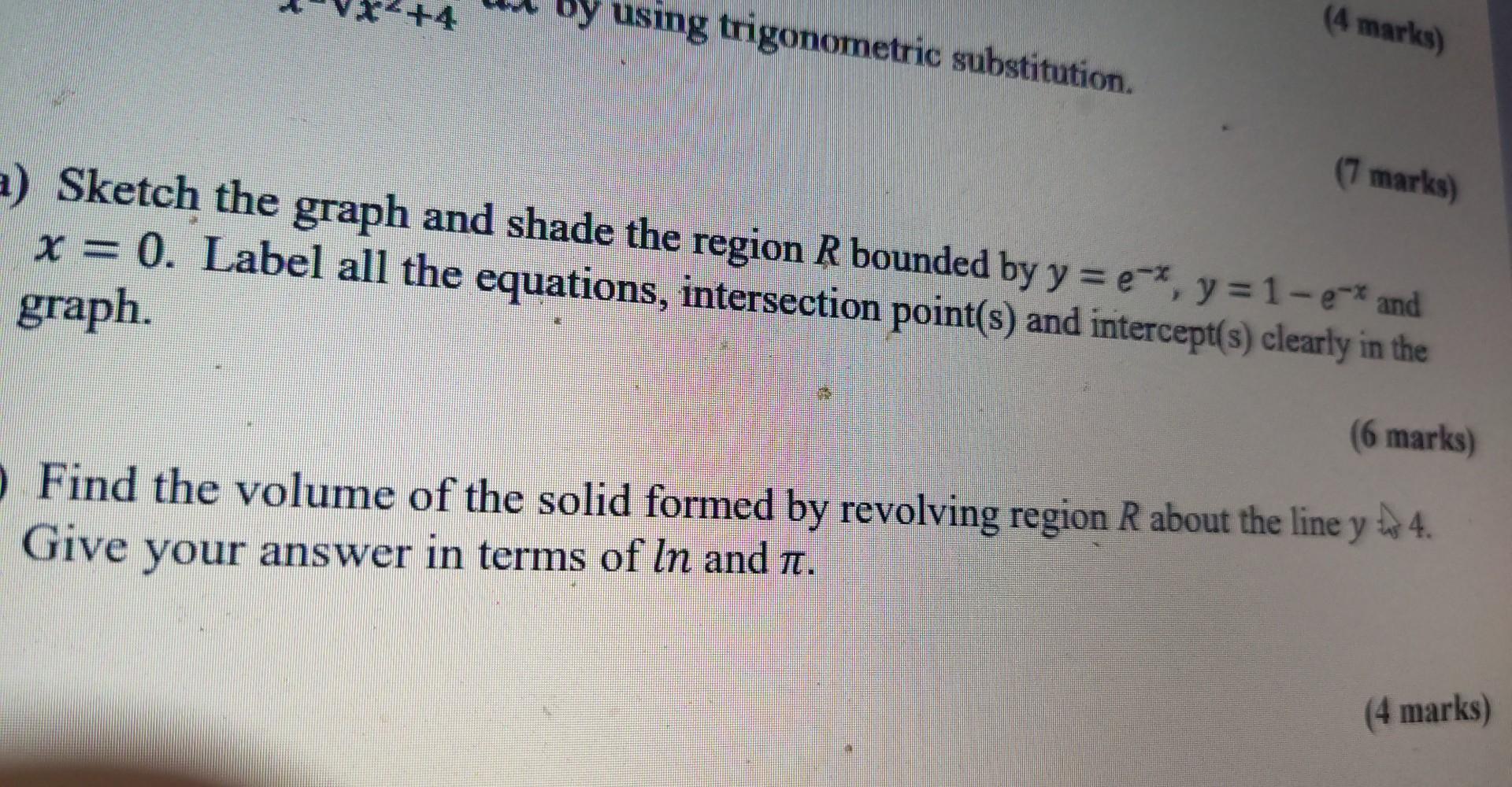 Solved Sketch the graph and shade the region R bounded by | Chegg.com