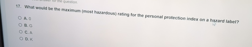 Solved What would be the maximum (most hazardous) ﻿rating | Chegg.com