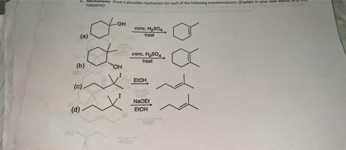 Solved (a) heat conc. H2SO4 hoat conc. H2SO4 (b) EIOH | Chegg.com
