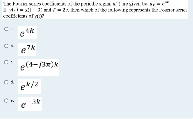 Solved The Fourier series coefficients of the periodic | Chegg.com