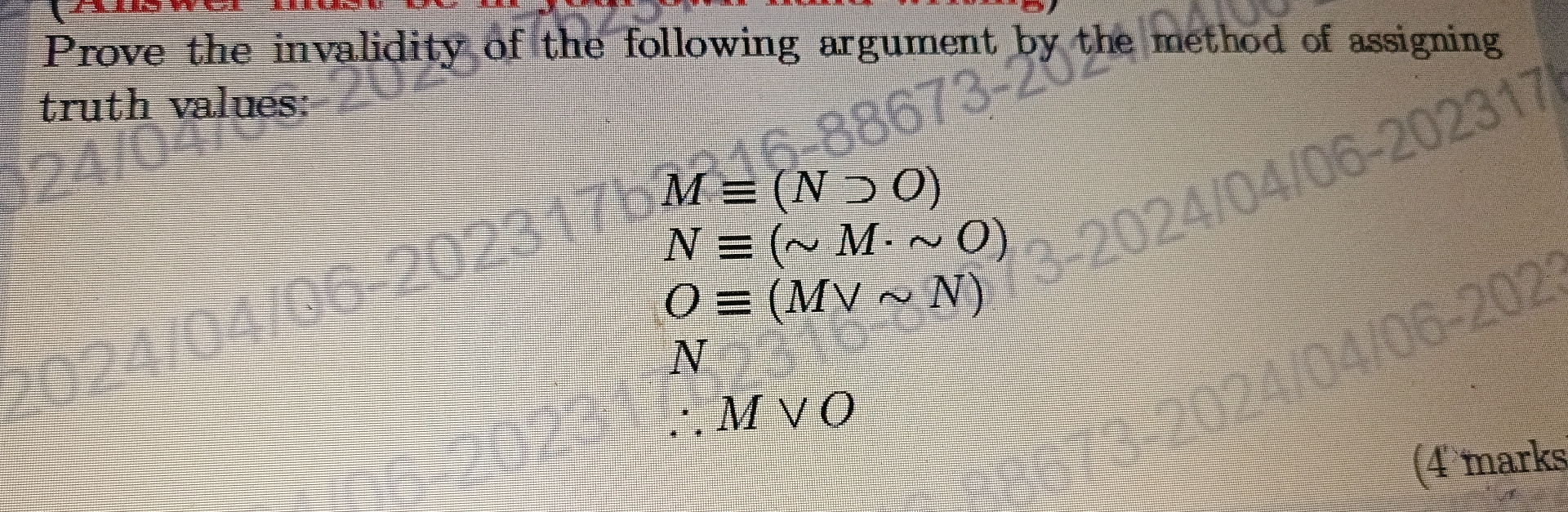 Solved Prove the invalidity of the following argument by the | Chegg.com