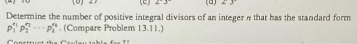 Solved Determine the number of positive integral divisors of | Chegg.com