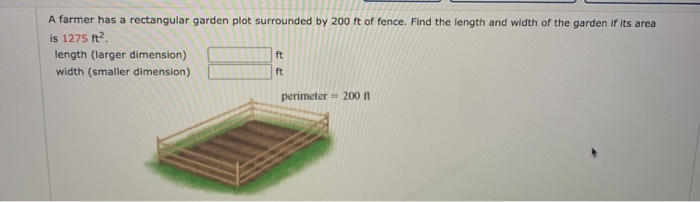 Solved A farmer has a rectangular garden plot surrounded by | Chegg.com