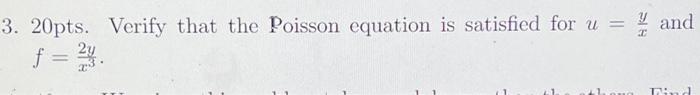 Solved 3. 20pts. Verify that the Poisson equation is | Chegg.com