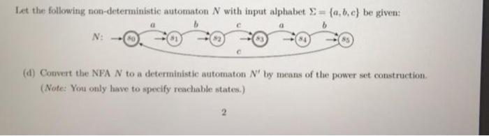 Solved Iet the following non-deterministic automaton N with | Chegg.com