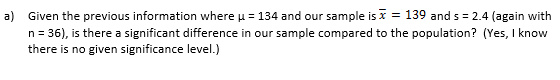 Solved USE STATCRUNCH a) ﻿Given the previous information | Chegg.com