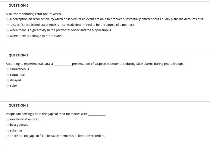 Solved QUESTION 6 A source monitoring error occurs when... a | Chegg.com