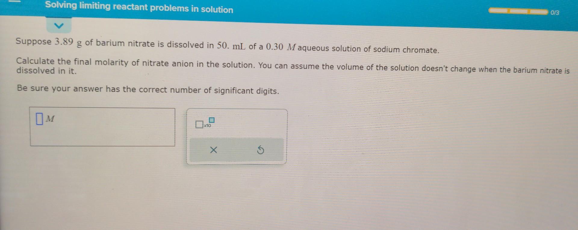 Solved Suppose 3.89 g of barium nitrate is dissolved in | Chegg.com