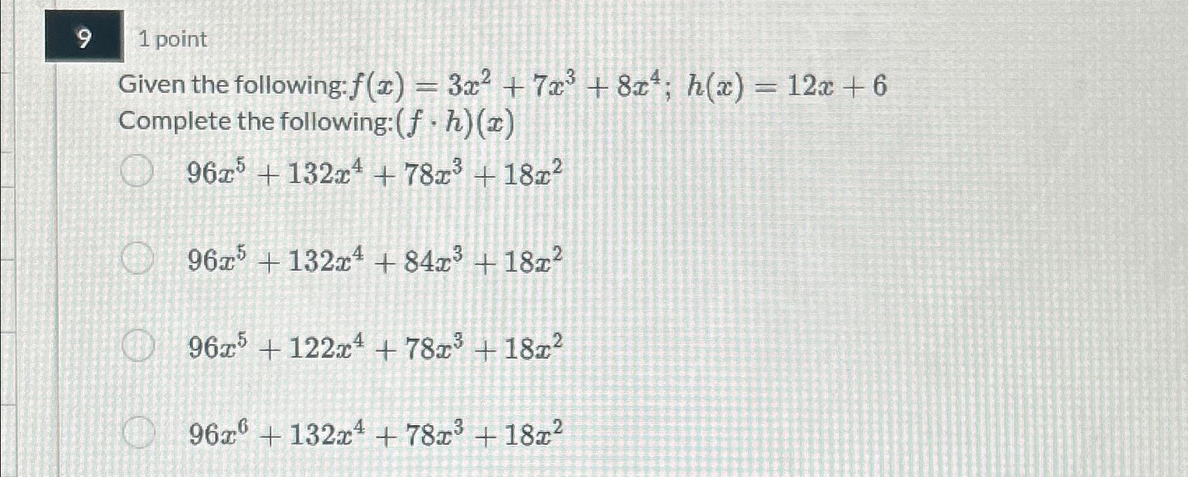 Solved 1 ﻿pointGiven the following: | Chegg.com