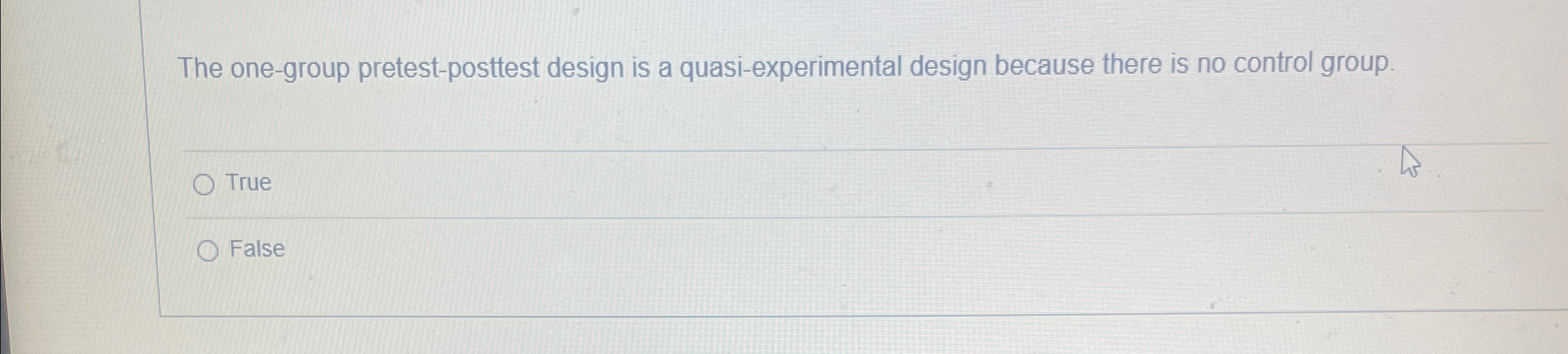 Solved The one-group pretest-posttest design is a | Chegg.com