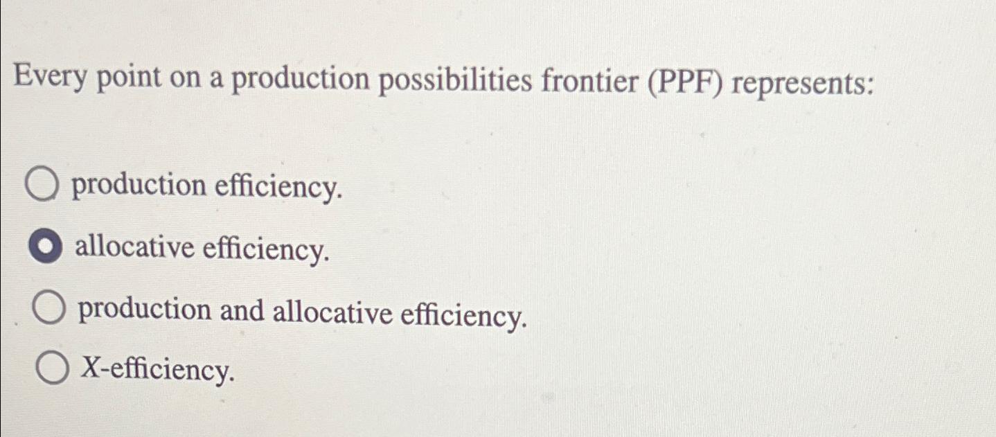 Solved Every point on a production possibilities frontier | Chegg.com