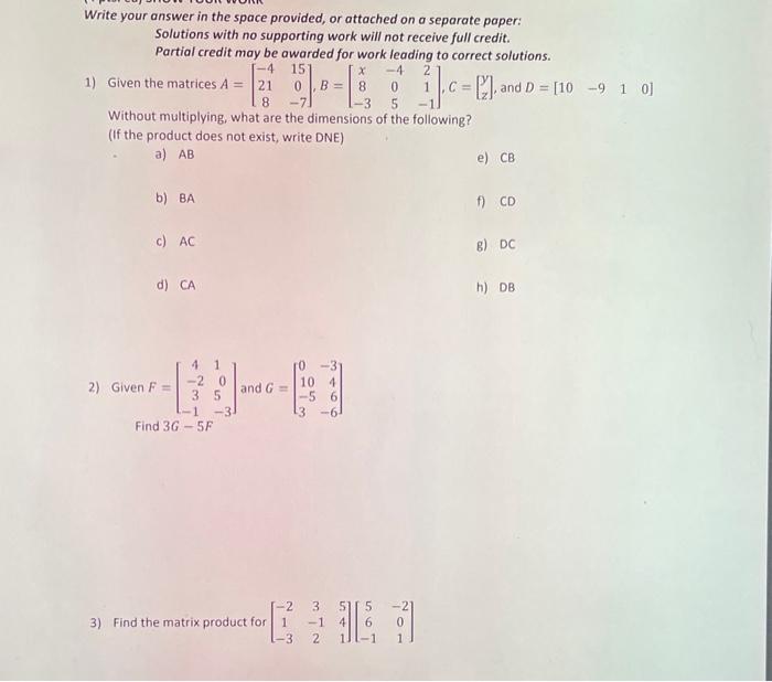 Solved Write your answer in the space provided, or attached | Chegg.com