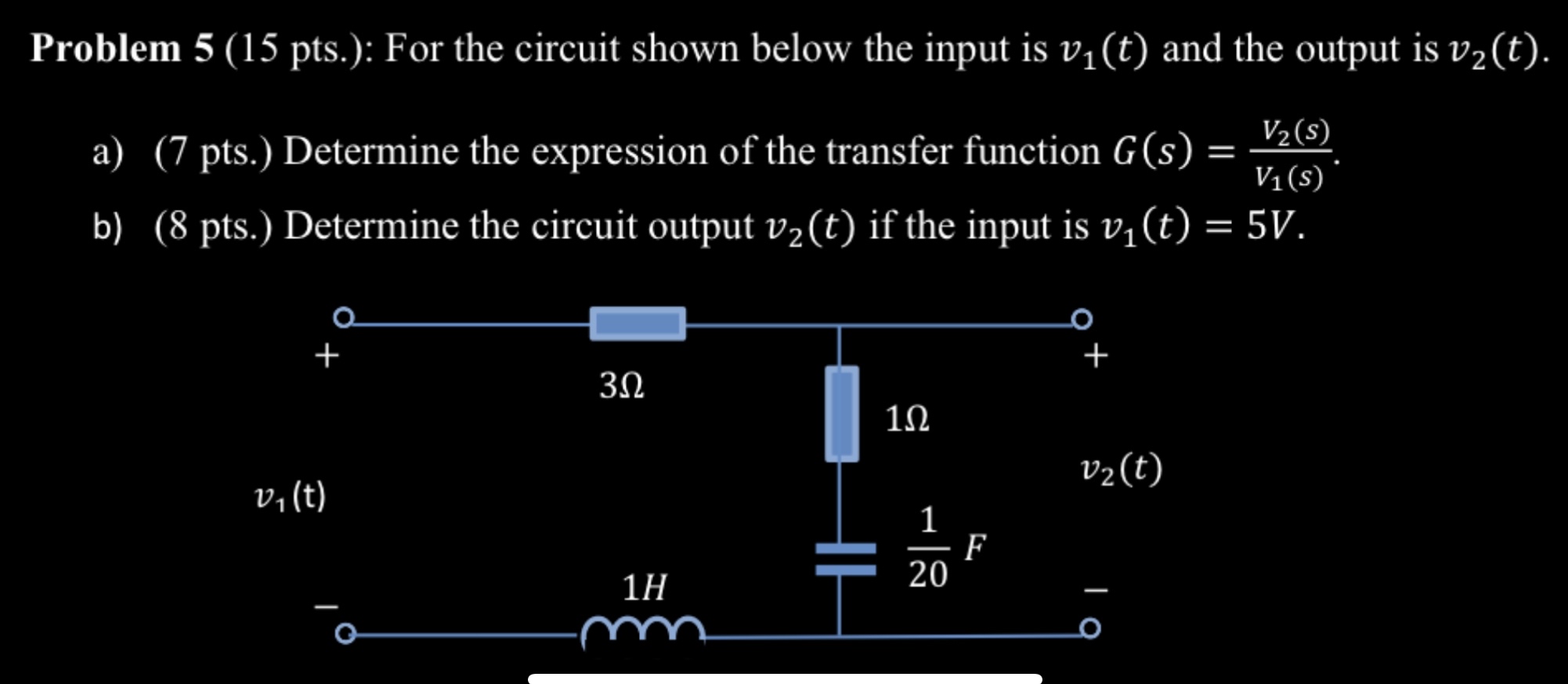 Solved Problem 5 (15 pts.): For the circuit shown below the | Chegg.com Solved Problem 5 (15 pts.): For the circuit shown below the | Chegg.com