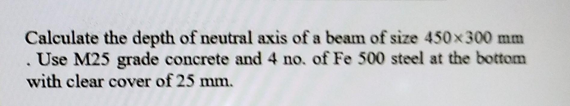 Calculate the depth of neutral axis of a beam of size | Chegg.com