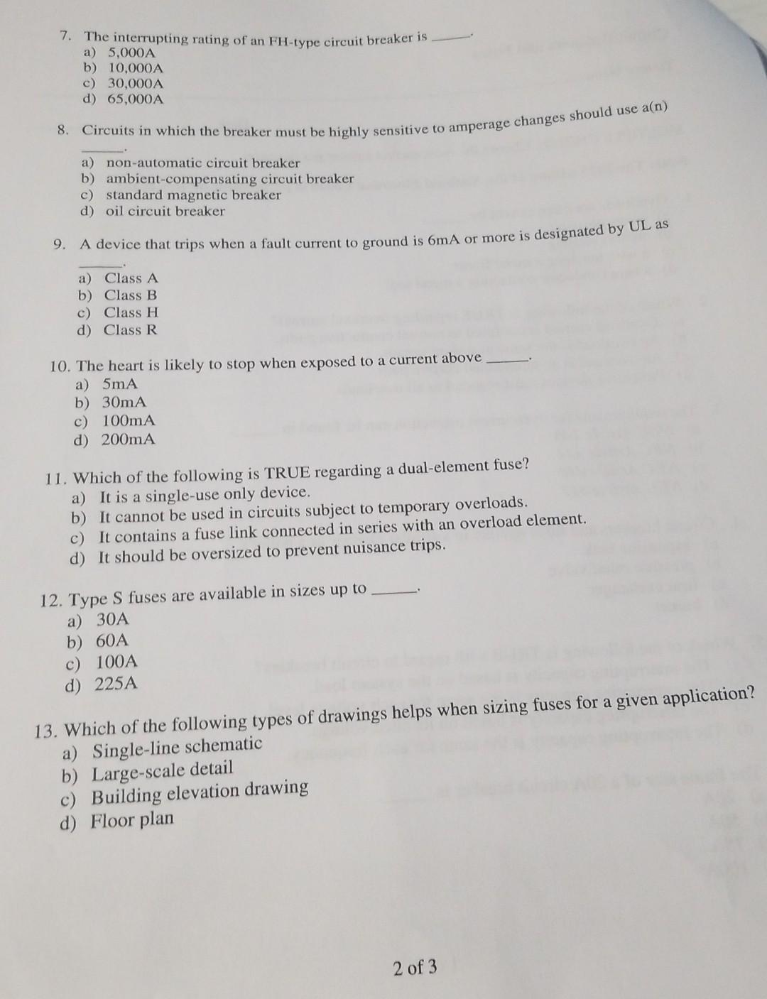 Solved 7. The interrupting rating of an FH-type circuit | Chegg.com