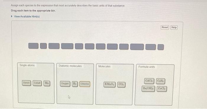 Solved Assign each species to the expression that most | Chegg.com