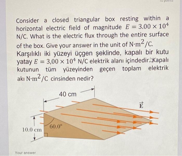 Solved Consider a closed triangular box resting within a | Chegg.com