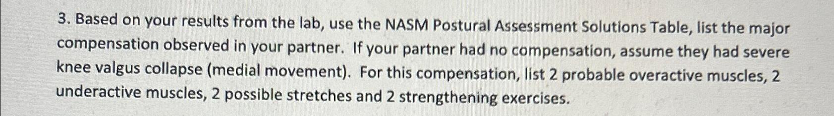 Solved Based on your results from the lab, use the NASM | Chegg.com