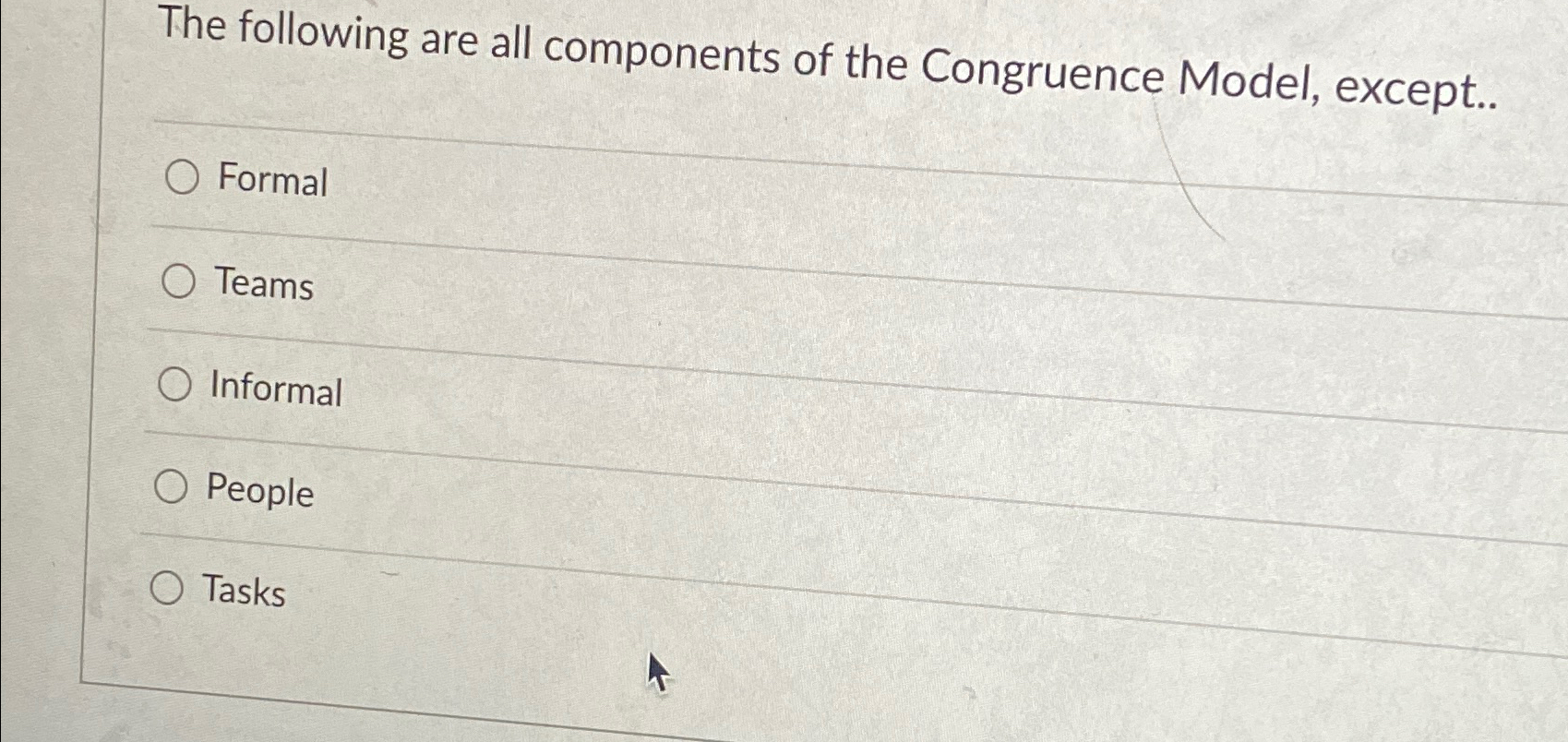 Solved The following are all components of the Congruence | Chegg.com