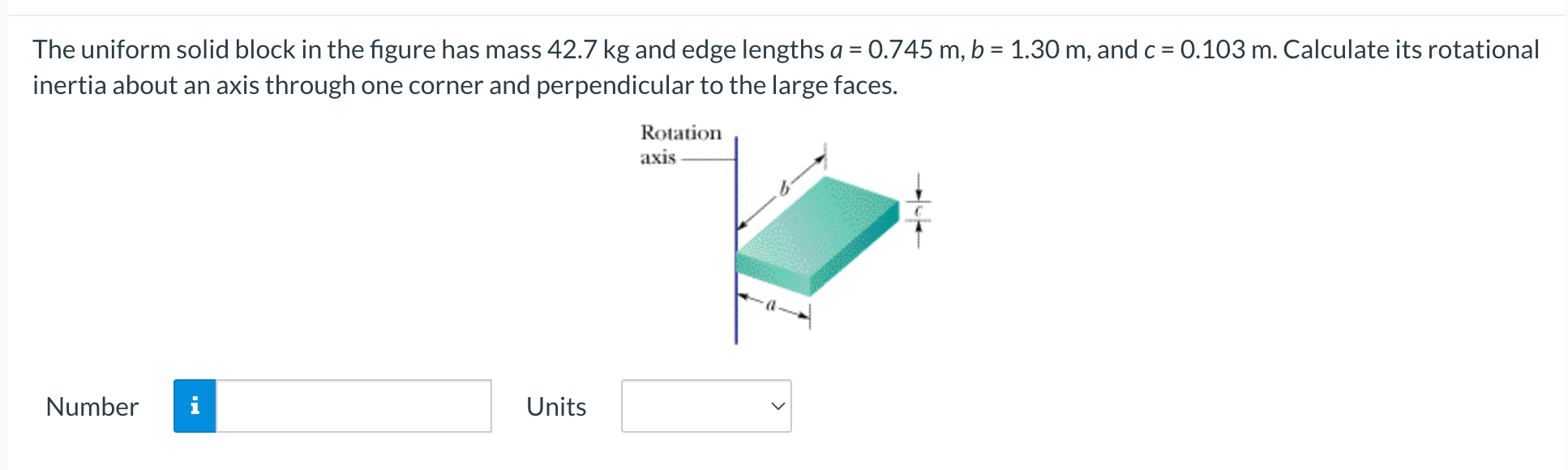 Solved The uniform solid block in the figure has mass 42.7kg | Chegg.com