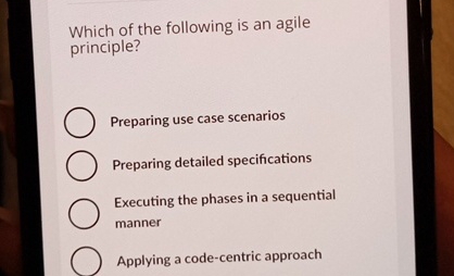 Solved Which of the following is an agile | Chegg.com