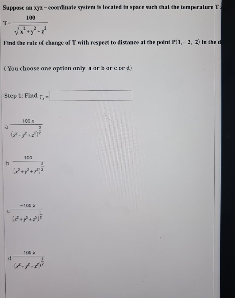 Solved Suppose an xyz-coordinate system is located in space | Chegg.com