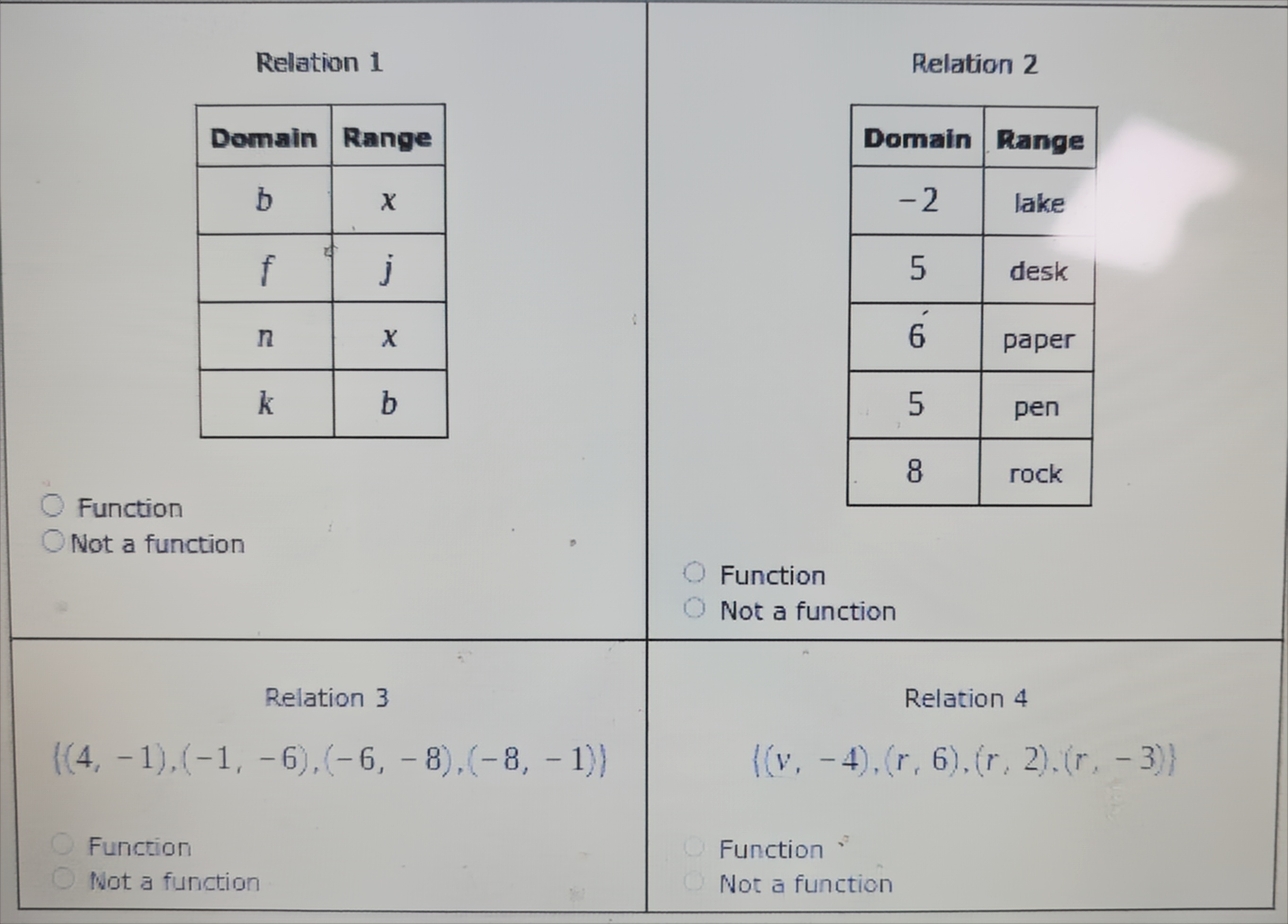 Solved for each relation decide whether or not it is a | Chegg.com