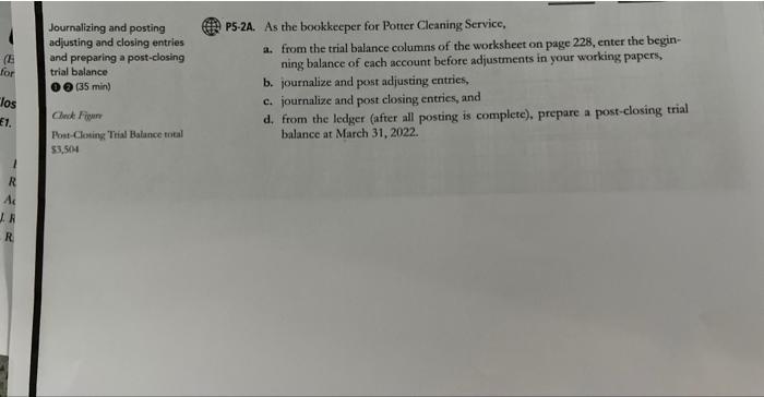 Journaliaing and posting (fie PS.2A. As the | Chegg.com