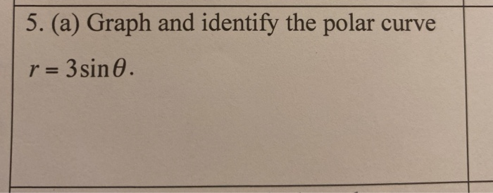 Solved 5. (a) Graph and identify the polar curve r = 3sine. | Chegg.com