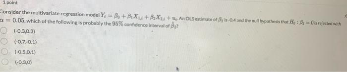 Solved Consider the multivariate regression model | Chegg.com