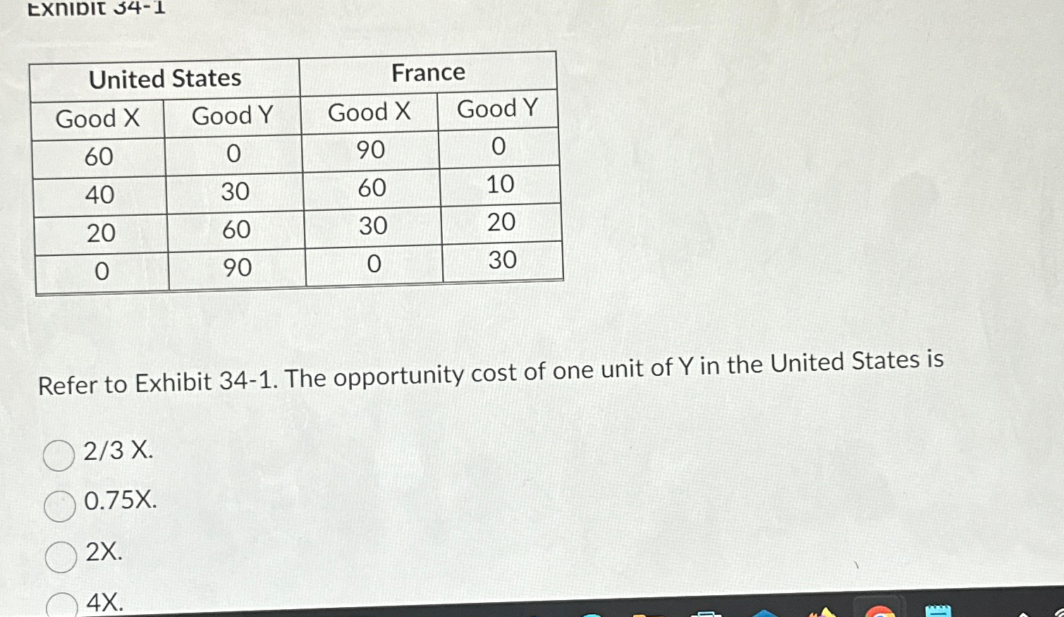 Solved EXnIDIT 34-1\table[[United States,France],[Good | Chegg.com