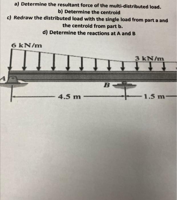 Solved a) Determine the resultant force of the | Chegg.com