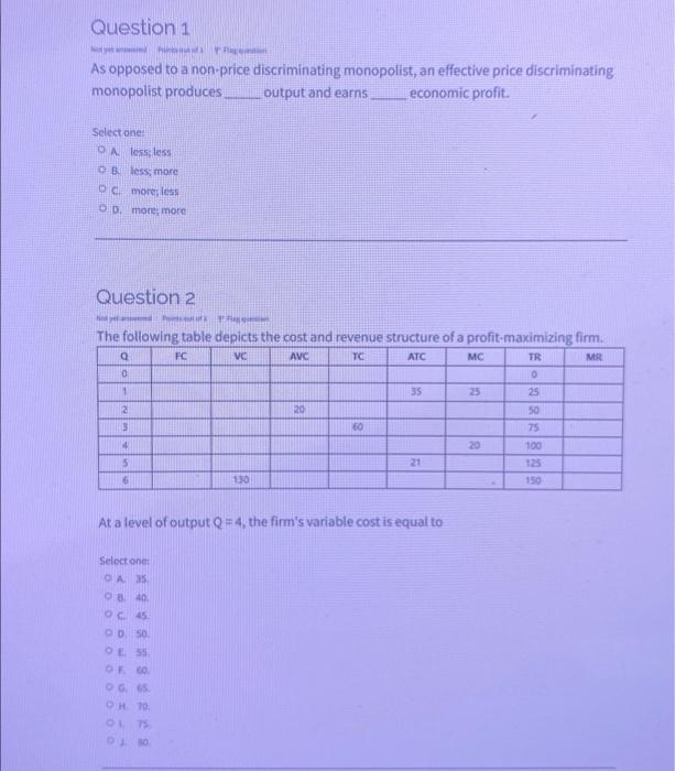 Solved Question 1 As opposed to a non-price discriminating | Chegg.com Solved Question 1 As opposed to a non-price discriminating | Chegg.com