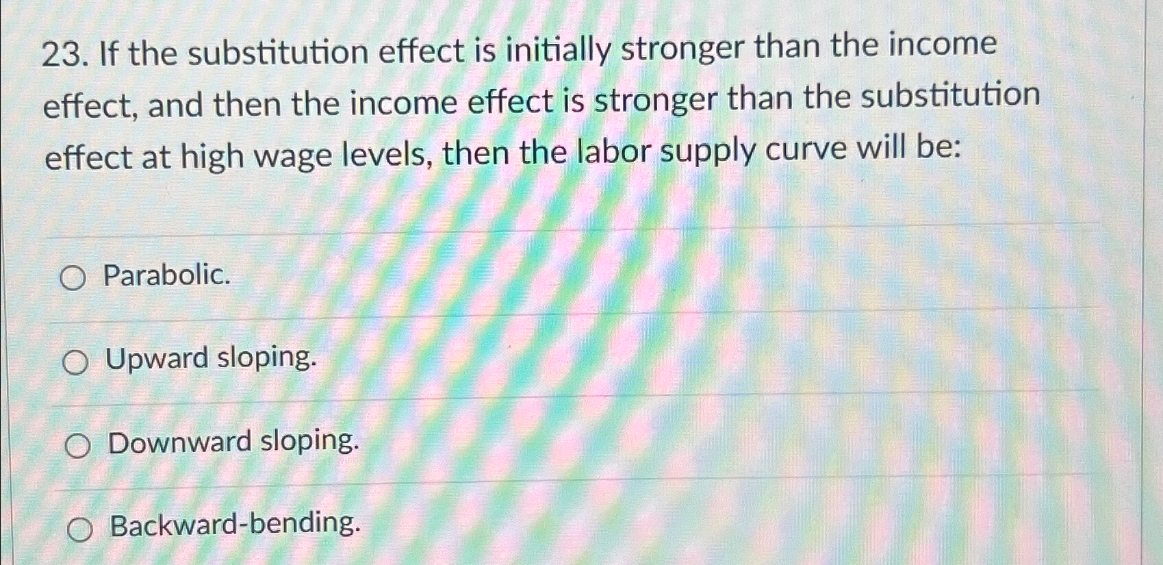 Solved If the substitution effect is initially stronger than | Chegg.com