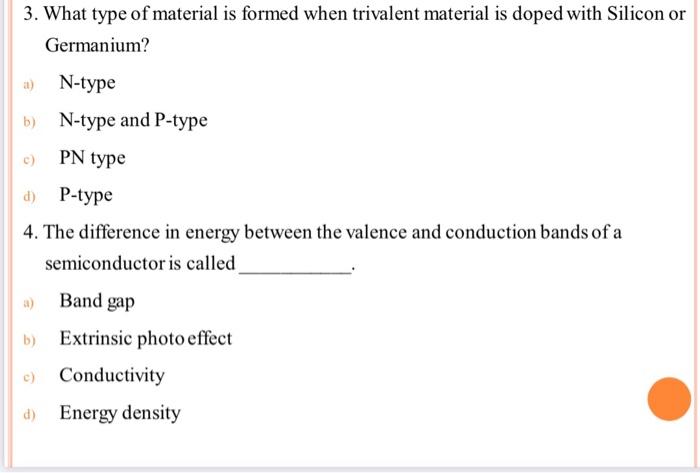 Solved 3. What type of material is formed when trivalent | Chegg.com