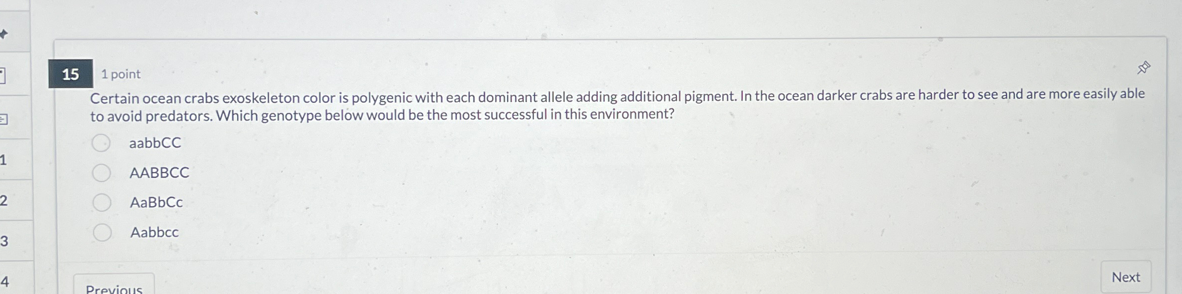 Solved 151 ﻿pointCertain ocean crabs exoskeleton color is | Chegg.com