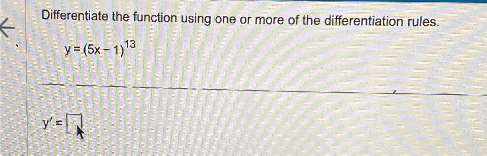Solved Differentiate the function using one or more of the | Chegg.com
