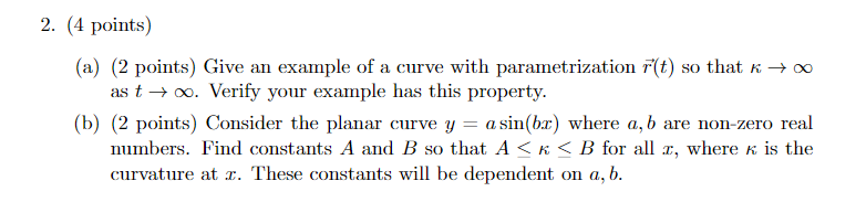 Solved (4 ﻿points)(a) (2 ﻿points) ﻿Give an example of a | Chegg.com