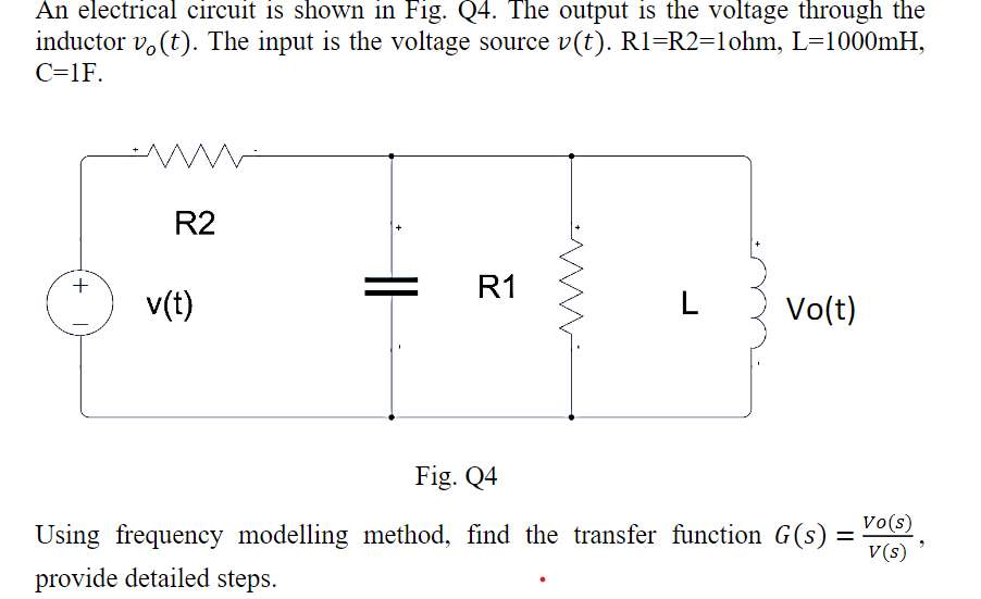 Solved An electrical circuit is shown in Fig. Q4. ﻿The | Chegg.com