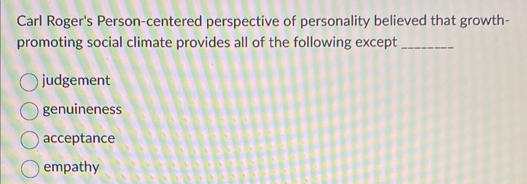 Solved Carl Roger's Person-centered perspective of | Chegg.com