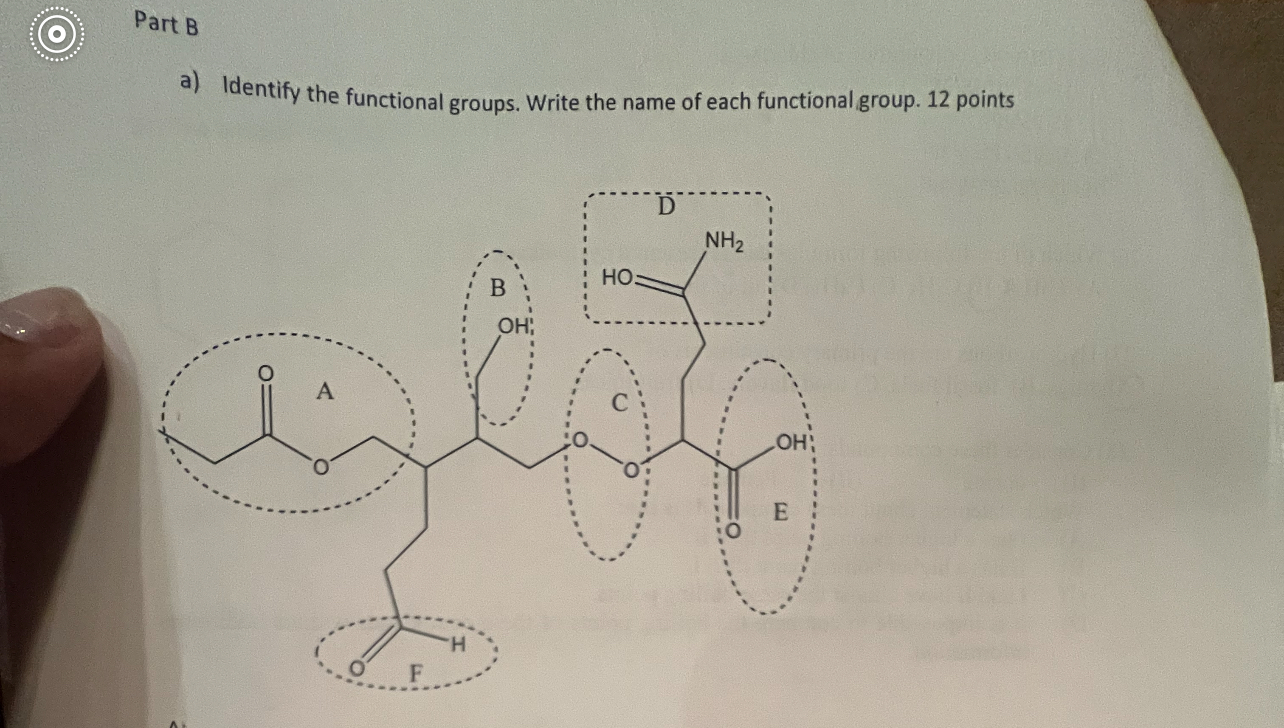 Part Ba) Identify the functional groups. Write the | Chegg.com Part Ba) Identify the functional groups. Write the | Chegg.com