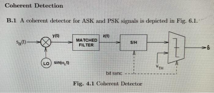 Solved B.1 A coherent detector for ASK and PSK signals is | Chegg.com