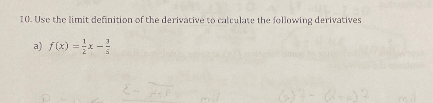 Solved Use the limit definition of the derivative to | Chegg.com