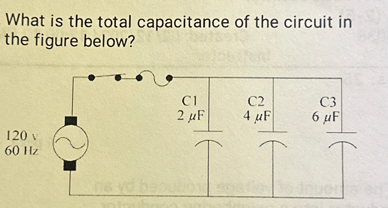 Solved What is the total capacitance of the circuit in the | Chegg.com